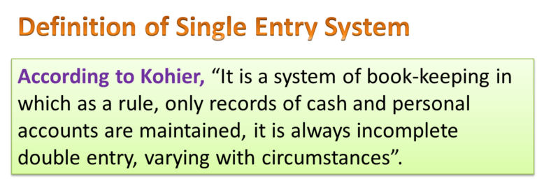 What is Single Entry System? Meaning, Definition, Importance & Factors ...